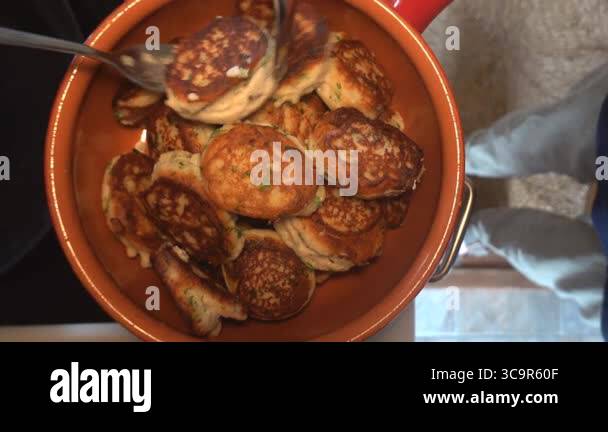 Hirtshals Denmark Fried fish frikadeller or fish balls, a Danish food ...
