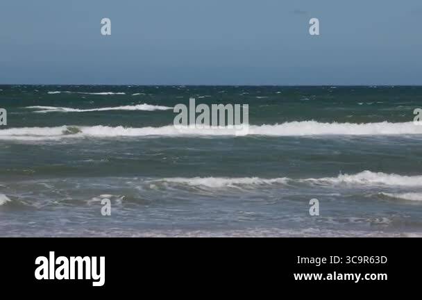 Skiveren, Denmark Waves on Skiveren Strand on the North Sea Stock Video ...
