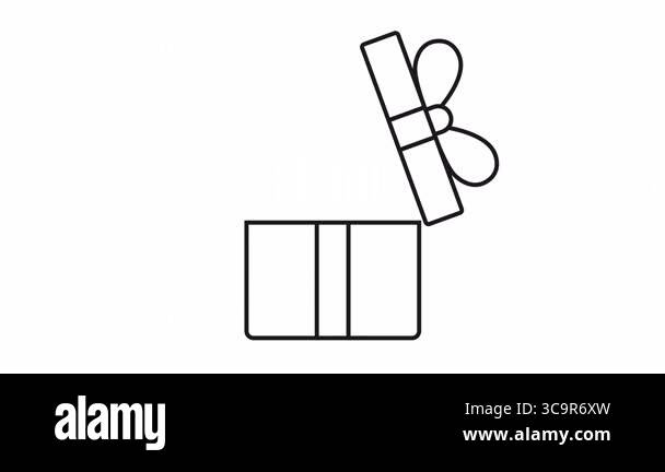 Animated icon with alpha channel showing gift box opening and closing ...