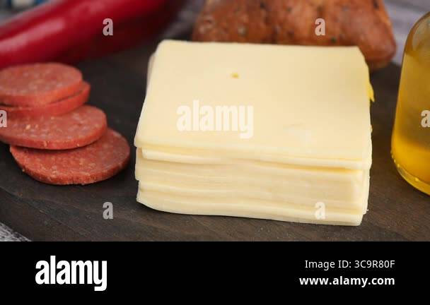Sliced meat appetizers cheese Stock Videos & Footage - HD and 4K Video ...