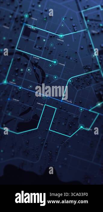 3D rendering a map of the community town with roads and alleys with ...
