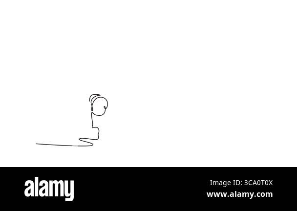 Animated self drawing continuous line draw attractive muscular man ...