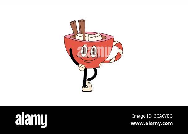 Animated Christmas Cocoa Character Loop with Transparent Background ...