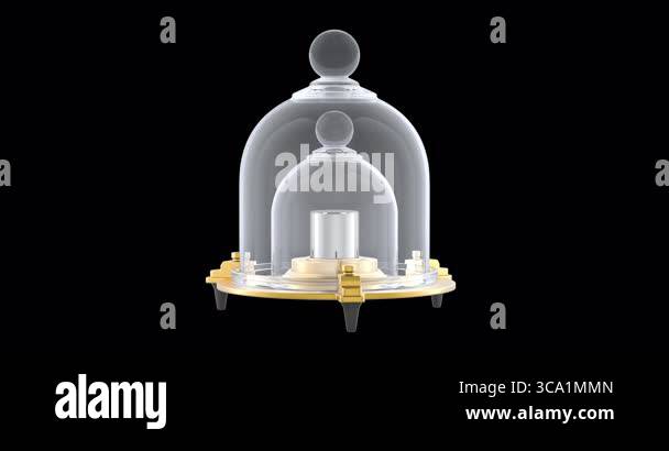 International prototype kilogram, rotating. 3D Video Animation ...