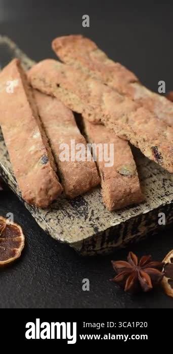 Biscotti or cantuccini biscuits, a crispy sweet Italian pastry ...