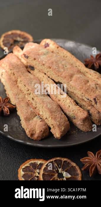 Biscotti or cantuccini biscuits, a crispy sweet Italian pastry ...