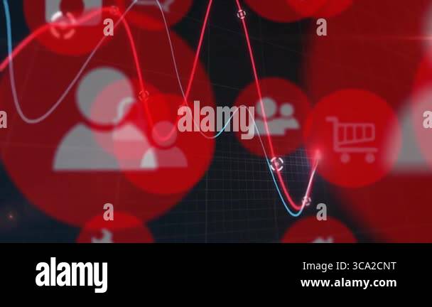 Triggered by left-edge emergence, red and blue waves undulating pulsing ...