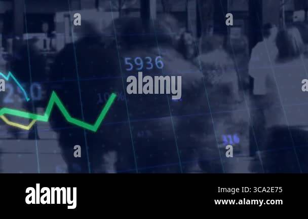 Bright green zigzag line graph climbing across navy grid, showing peaks ...