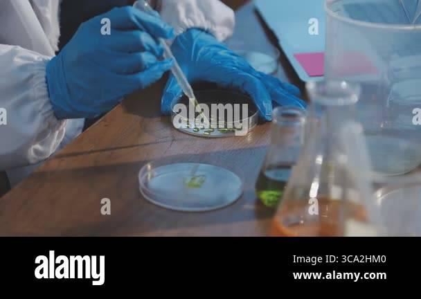 scientist with protective mask in the lab Stock Video Footage - Alamy