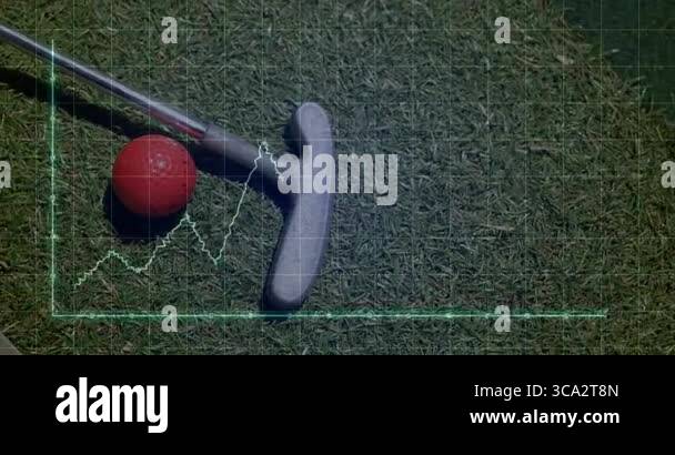 golf analytics visualizing red golf ball sitting on green turf while ...