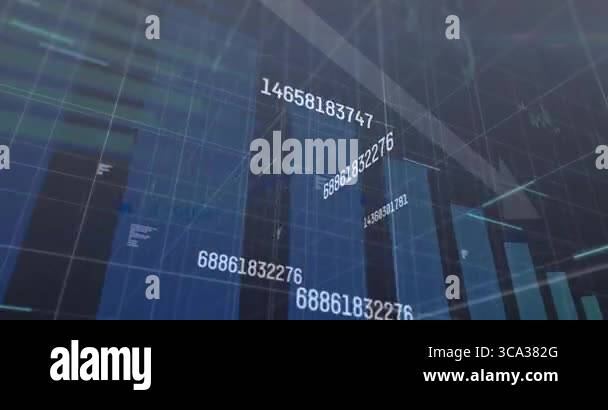 Displaying holographic data panel floating in 3D interface, showing ...