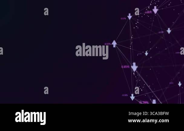 Abstract network diagram floating on purple gradient, showing moving ...