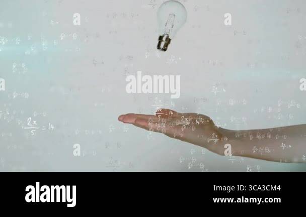 Open palm triggers light bulb lifting, spinning through formulas then ...