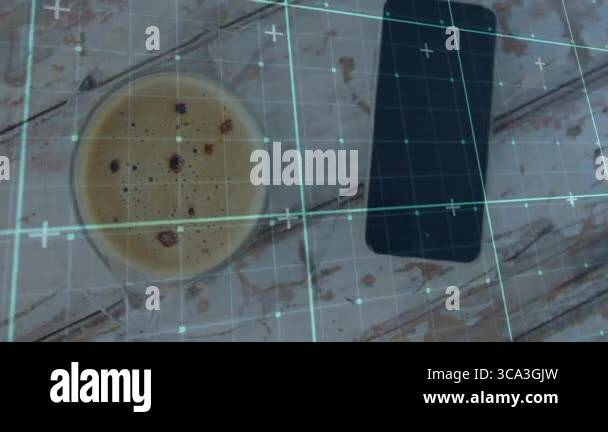 Flat design displaying coffee cup on whitewashed table beside ...