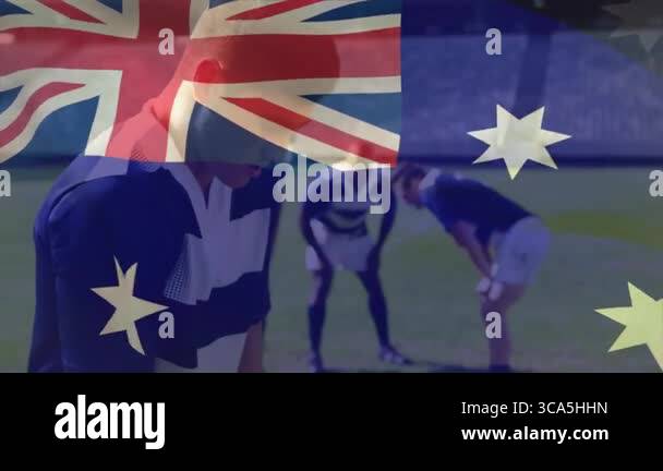 rugby teammates training and shouting on sports pitch, showing animated ...