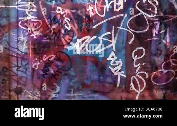 Multicolored graffiti style collage texture background overlay layers ...