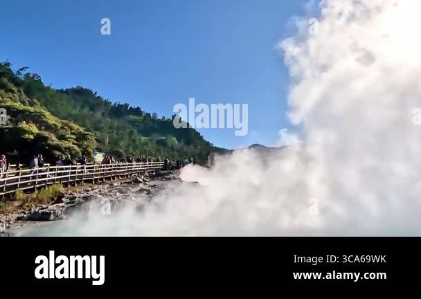 Kawah Sikidang (Sikidang Crater). Popular tourist destination. This ...