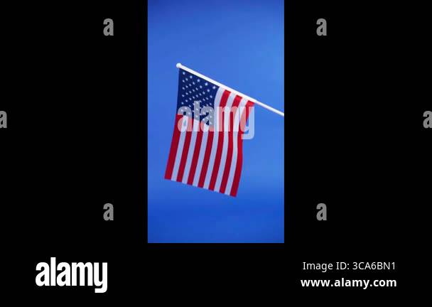 American Flag waving in golden hour light with celebrating 4th of july ...