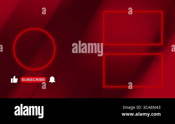 Youtube End Screen with gradient red background. Video template for ...