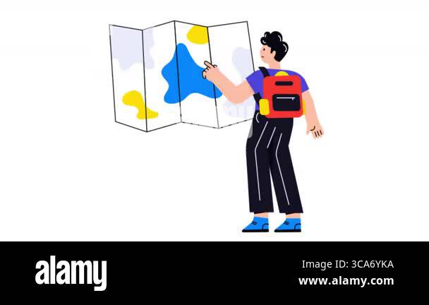 Location Map 2D Flat Animations Stock Video Footage - Alamy