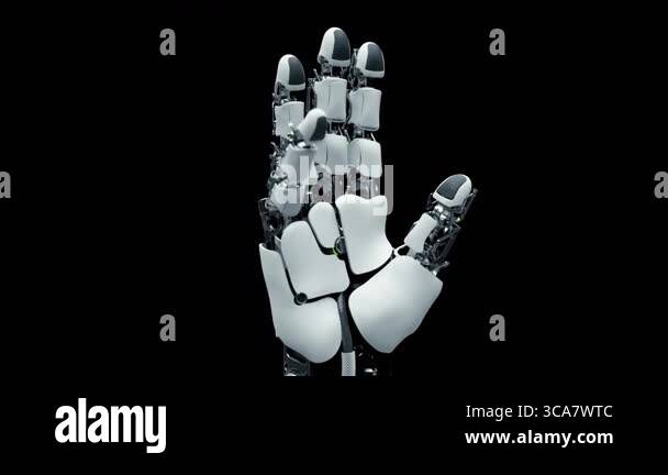 Close-up Part of Robotic Arm which Learn Visualization Symbol Peace ...