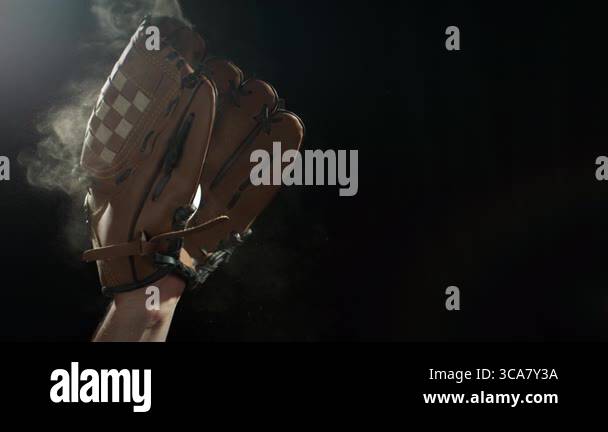 Ultra Slow Motion Baseball Catch. Ball Landing in Glove at 1000fps ...