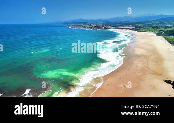 Take in a breathtaking aerial view of a stunningly beautiful beach ...