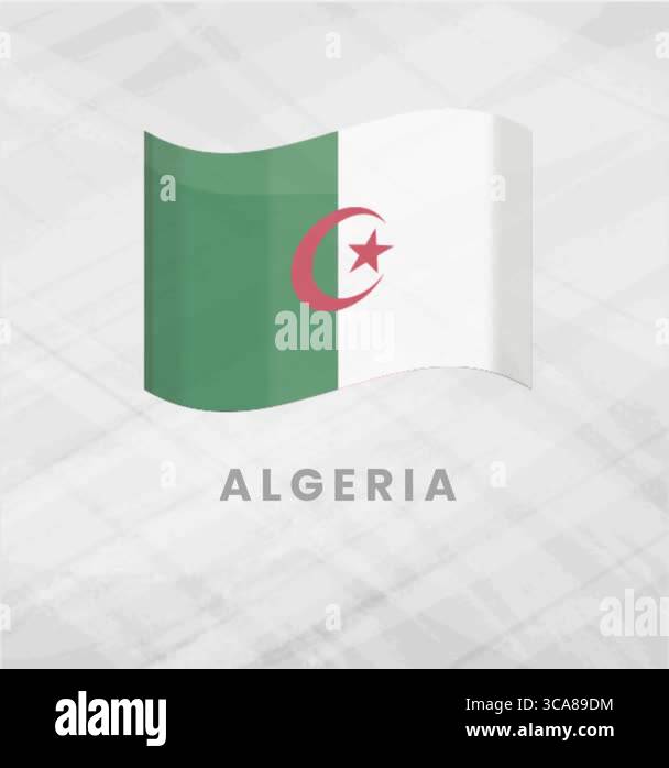 Vibrant Animated Algeria Flag Waving with Dynamic Motion and Bold ...