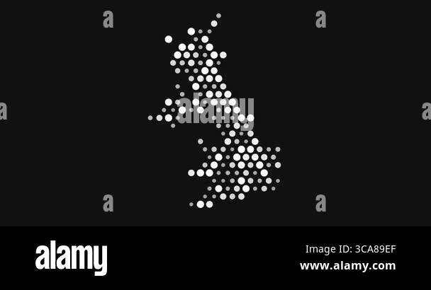 Generative Dots Form UK Map Animation Stock Video Footage - Alamy