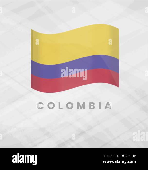 Vibrant Animated Colombia Flag Waving with Dynamic Motion, Bold Colors ...