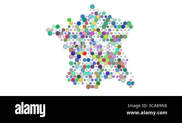 France Map Animation With Generative Dots Stock Video Footage - Alamy