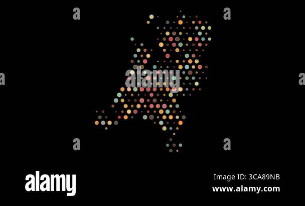 Colorful Circle Grid Map of Netherlands Stock Video Footage - Alamy