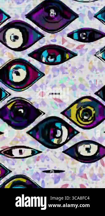 Many eyes hand draw animation vertical video Stock Video Footage - Alamy