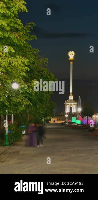 Dushanbe, Tajikistan - 15th november, 2023: time lapse vertical ...