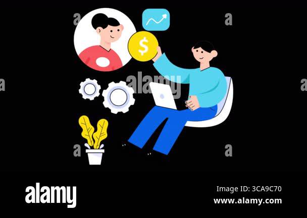 Employee Cost 2D Flat Animations on Transparent background Stock Video ...