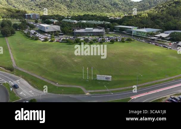 Top down aerial view of James Cook University Smithfield Campus and ...
