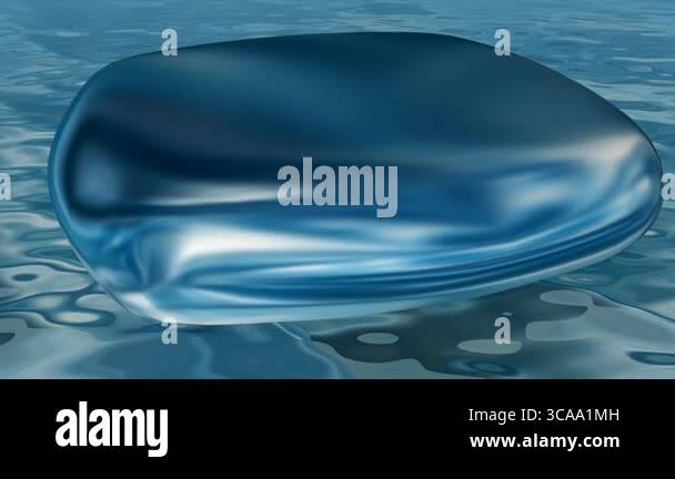 Light Blue Rounded Cube, Floating Background, Elegant Template, Liquid ...