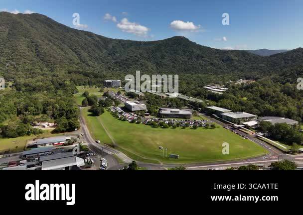 Top down aerial view of James Cook University Smithfield Campus and ...