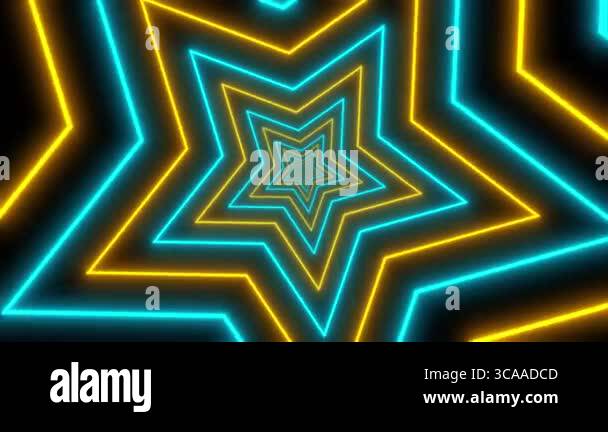 neon star loop infinity background animated small neon star growing ...
