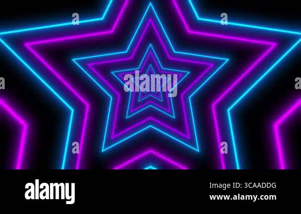 neon star loop infinity background animated small neon star growing ...