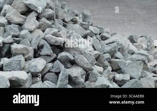 A pile of rubble for gabion or for construction close-up. High quality ...