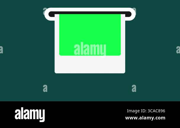 4K animation of a polaroid photo sliding out with a green screen ...