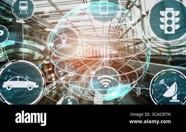 Smart transport technology concept for future car traffic on newish ...