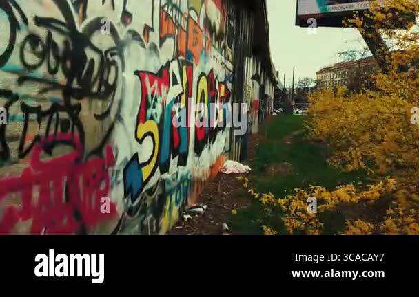 PRAGUE, CZECH REPUBLICMAR 14, 2020: Graffiti on wall as the cultural ...