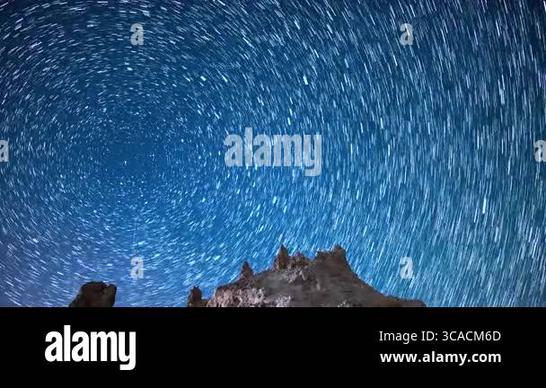 Star Trails of Polaris North Star and Milky Way Galaxy at 24mm Above ...