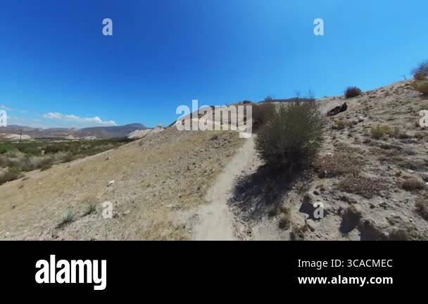 Mormon Rocks Canyon Hiking Front View 02 California USA Stock Video ...