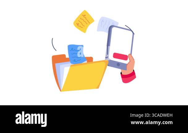 Transfer Documents 2D Flat Animations Stock Video Footage - Alamy