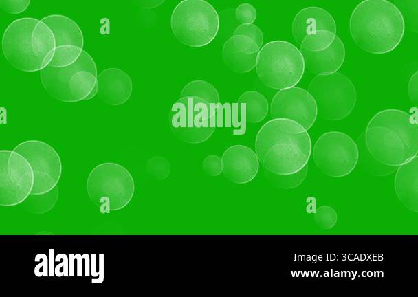 White bokeh lights motion graphics with green screen background Stock ...
