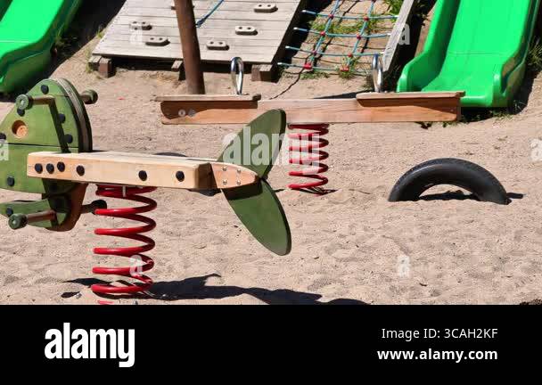 The playground is filled with colorful, engaging springbased toys for ...