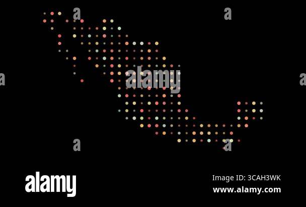 Futuristic Mexico Map With Motion Dots Stock Video Footage - Alamy